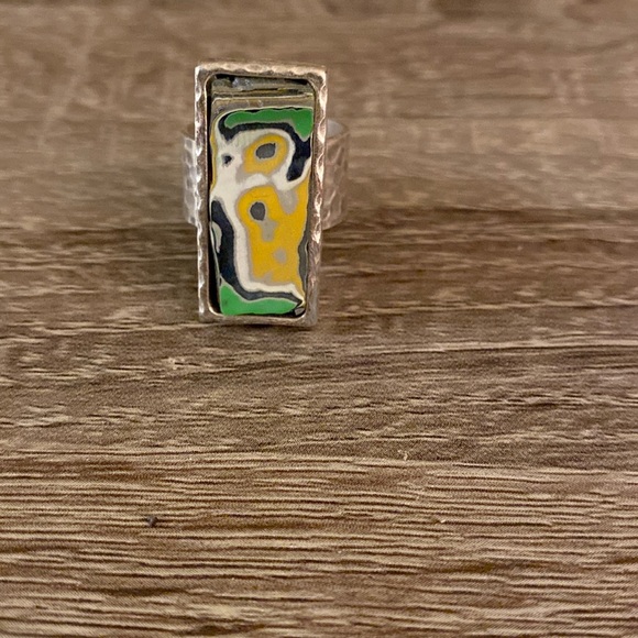 Jewelry | Fordite Factory Car Paint Chips Adjustable Ring | Poshmark